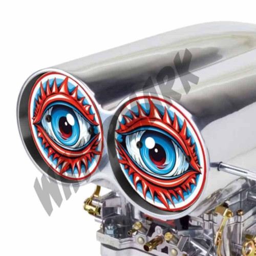 Aztec Blue Red EYES VINYL DECAL SHOTGUN AIR INTAKE HOOD SCOOP BUG ...