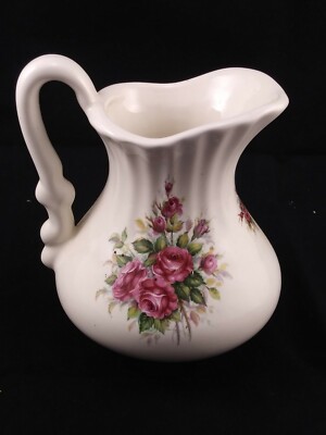Vintage Athena California VB Small Pitcher Pink Roses USA 5" Tall | eBay