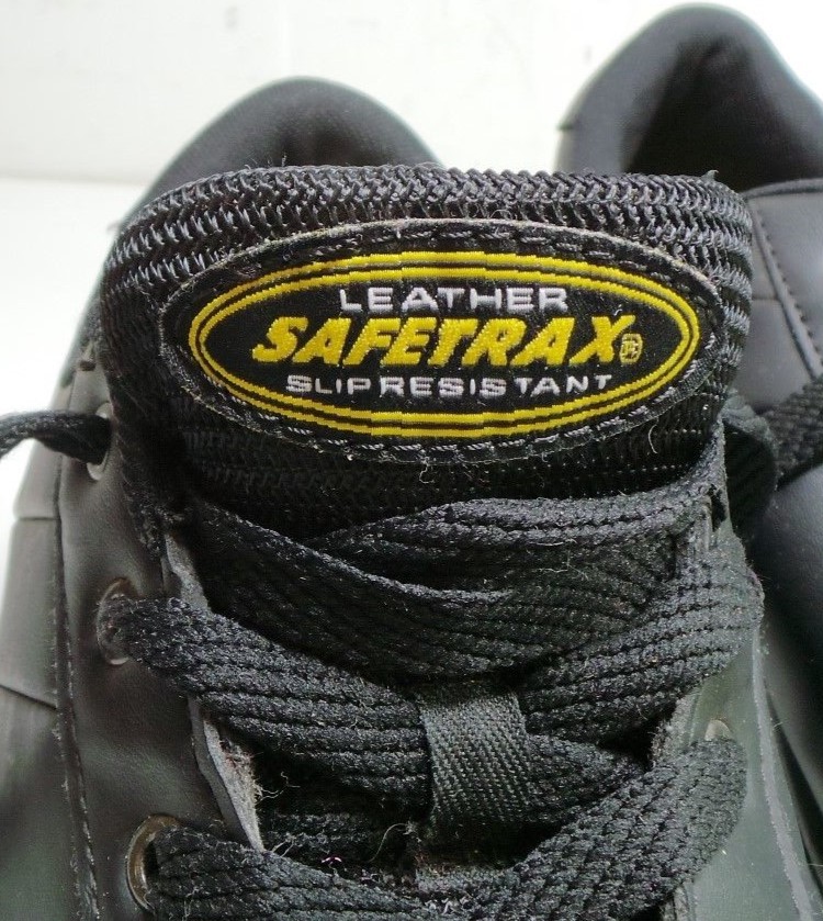 Men's Safetrax Black Leather Lace Up Loafers Work Casual Size 9M | eBay