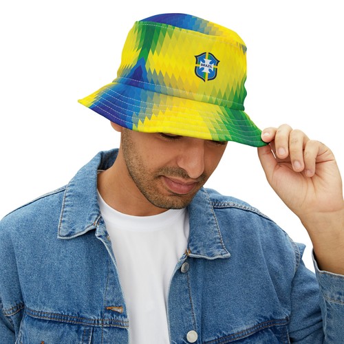 BRAZIL flag Bucket Sun fisherman futbol soccer Hat Size L, S | eBay