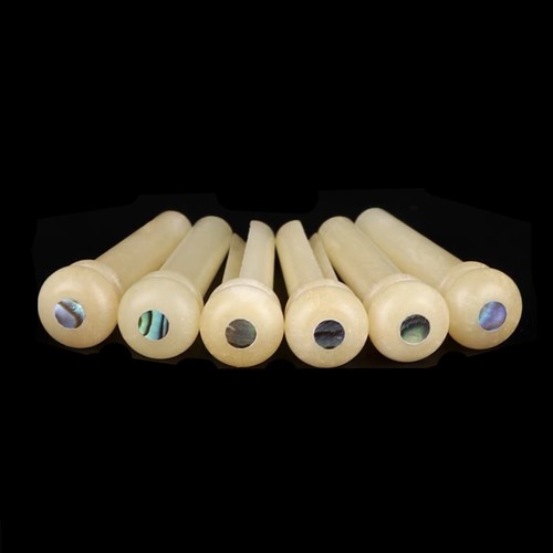 60x Guitar Pin String Peg Unbleached Bone Bridge Abalone shell Luthier ...