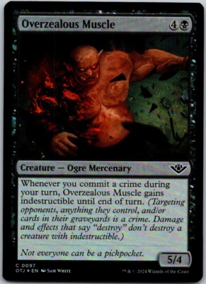 Magic the Gathering Foil Overzealous Muscle Outlaws of Thunder Junction ...
