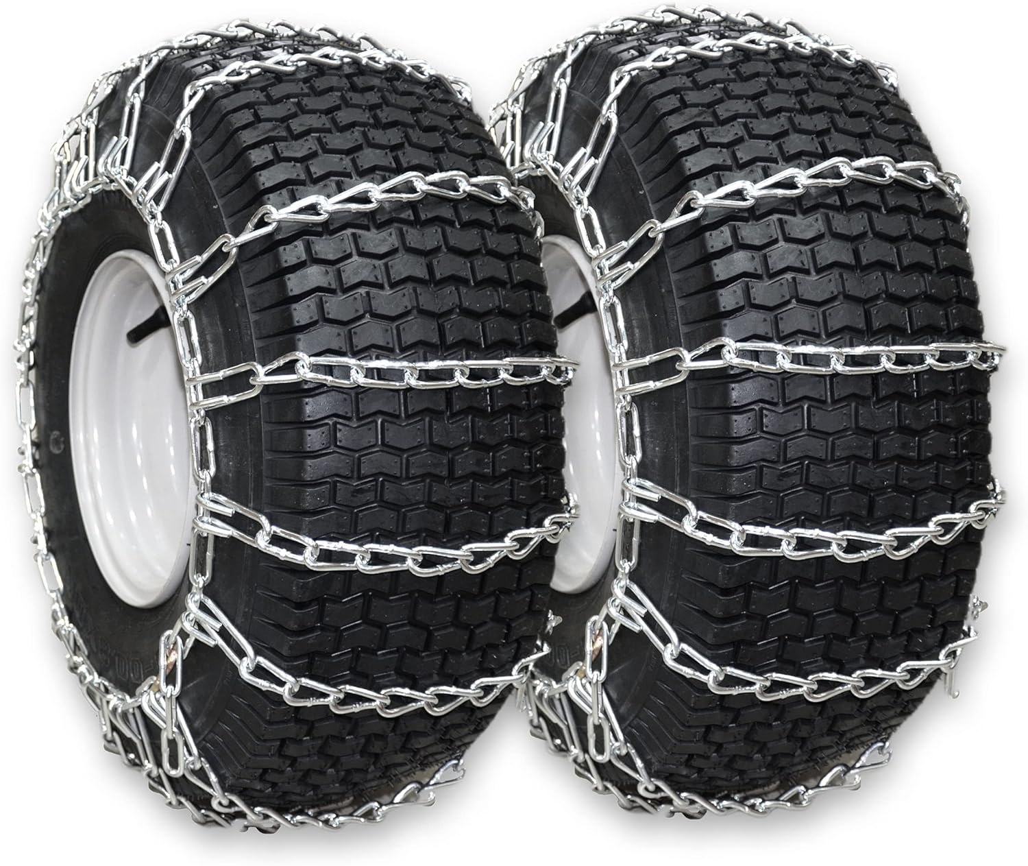 Set of 2 Tire Chains 12X4X6, 4.1X3.5X6, 4.10-6NHS for Snow Blower and ...
