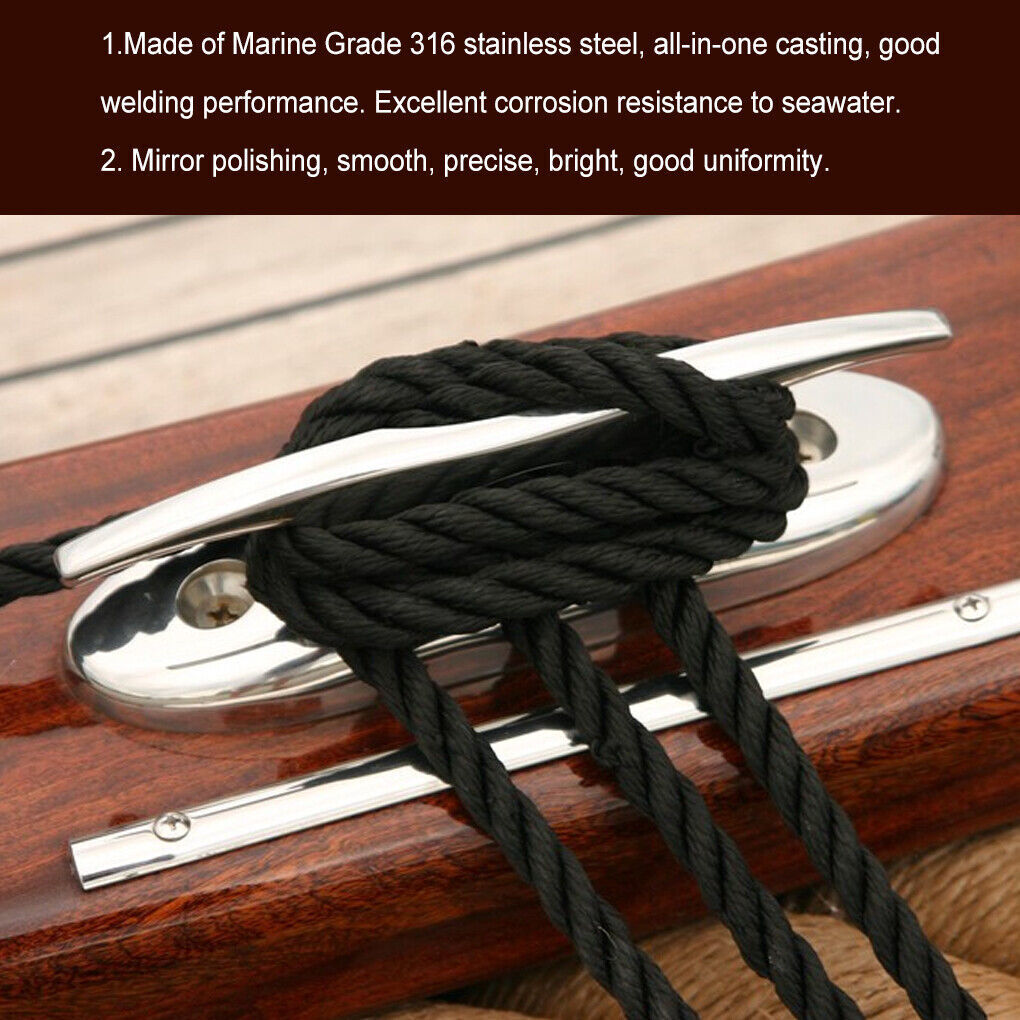 Boat Deck 5-in Dock Cleat Stainless Steel Folding Cleat Pre-drilled ...