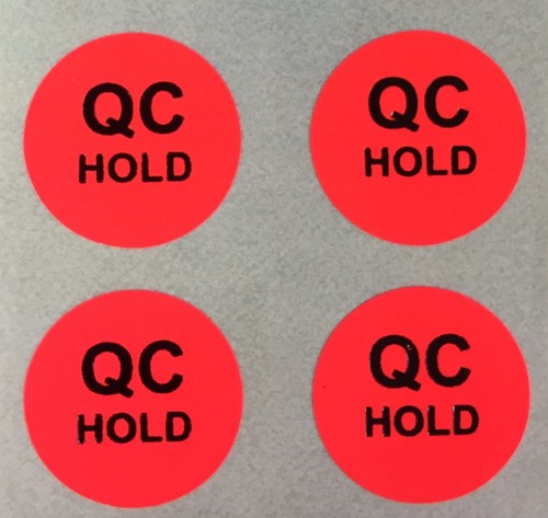 Quality Control QC HOLD Labels (Stickers) 15mm diameter | eBay