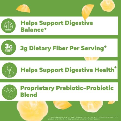 Konsyl Gut Health Prebiotic - Probiotic Fiber Gummies - Helps Support ...