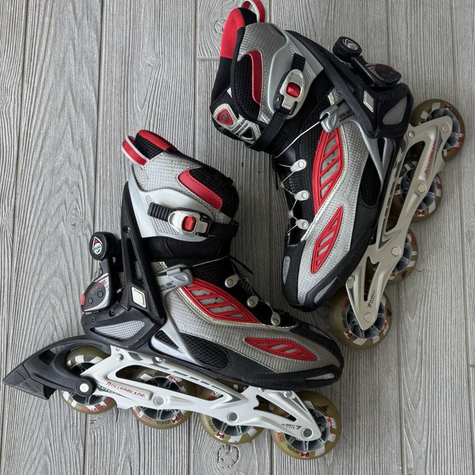 Rollerblade Crossfire XT Red/Black Rollerblades 90mm Size 10.5 TFS Lace ...