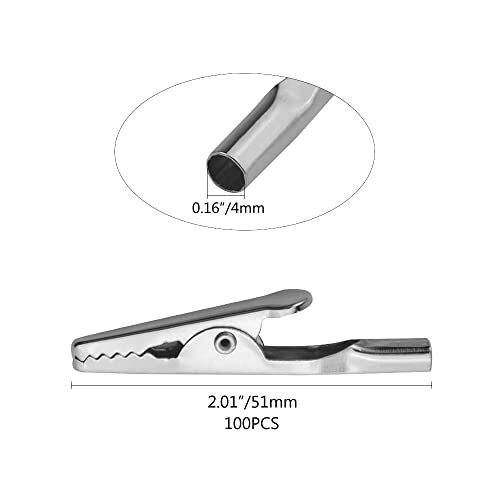 100 Pcs Metal Alligator Clips for Soldering Electric Test Leads Clamp ...