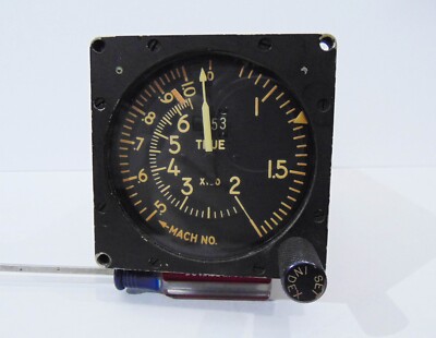 USAF Kollsman ME-1 Machmeter Airspeed Indicator Jet Aircraft Instrument ...
