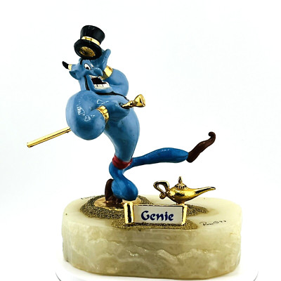 Disney Ron Lee Aladdin's Genie Pewter Stone Base Limited Edition Signed ...