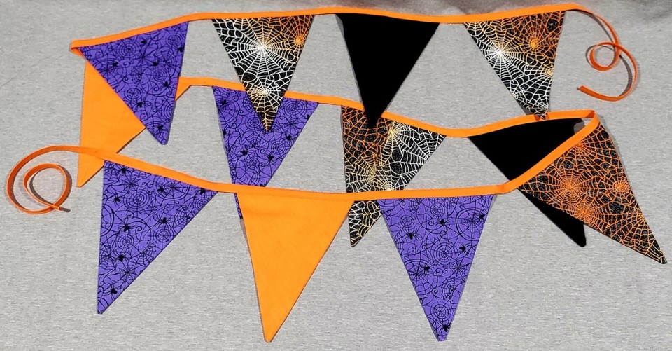 NEW Fabric Pennant Flags Bunting Banner Holiday Halloween Triangle Flag ...