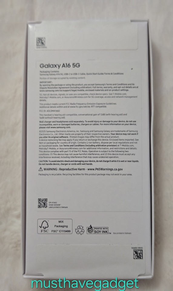 NEW SEALED Samsung Galaxy A16 5G - 128 GB SM-A166U Blue Black TMOBILE ...