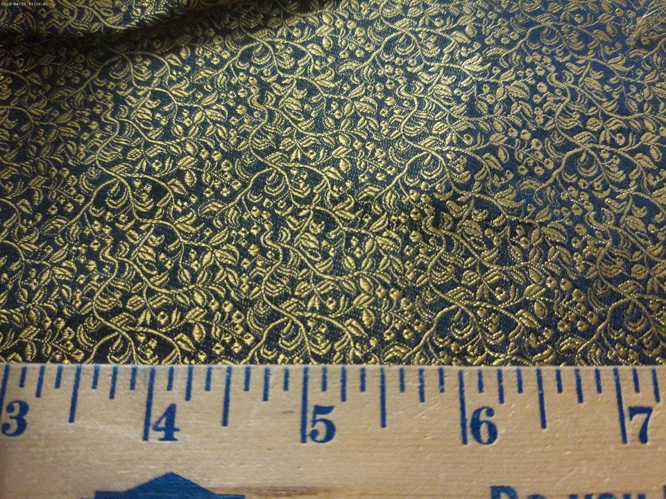 100% SILK BROCADE~MICRO VINE/BERRY DESIGN~GOLD/BLACK~9.5"x20"~JAPAN | eBay