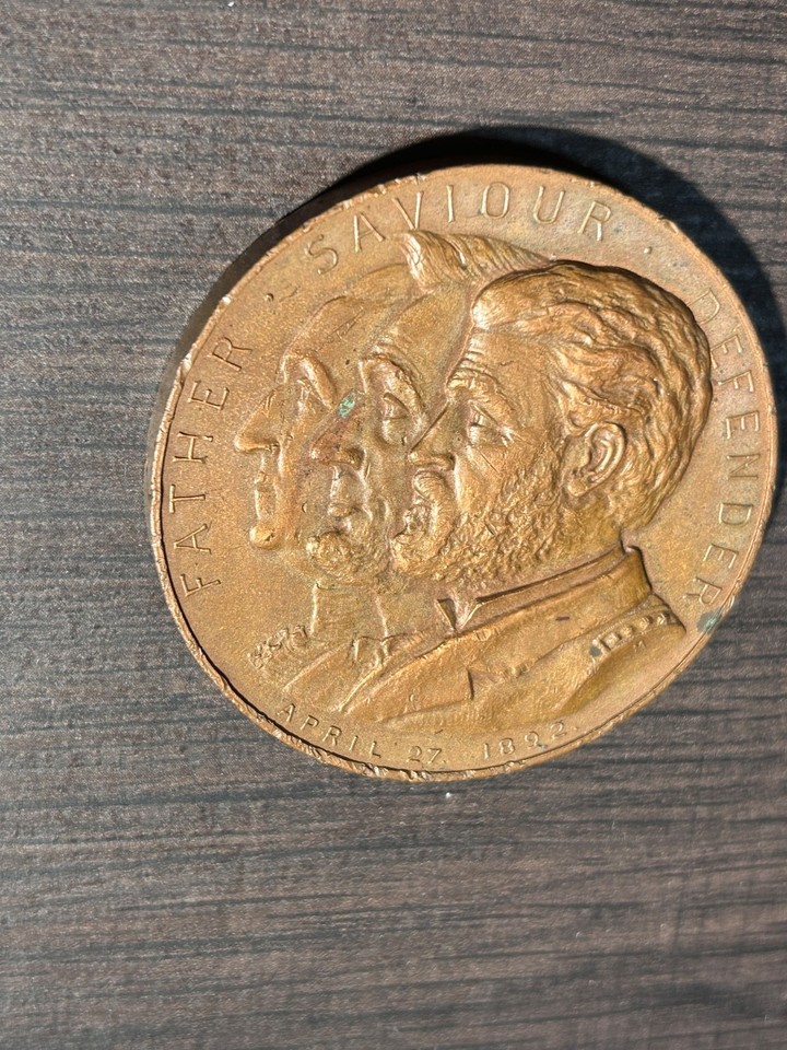 1892 Father Saviour Defender Medal Washington Lincoln Grant - 2 ...