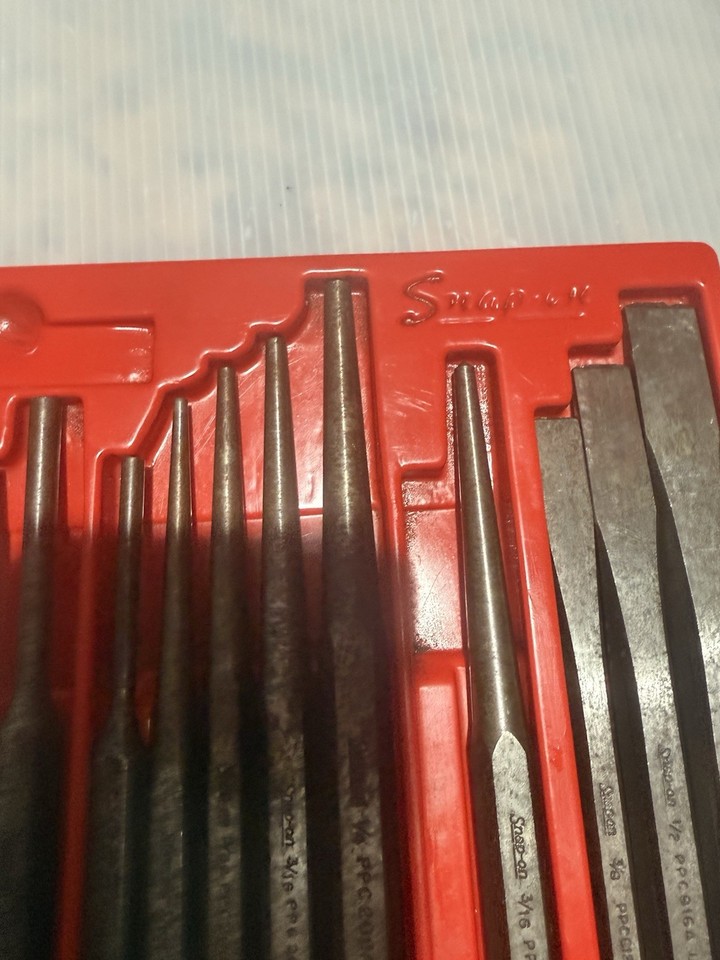 Snap-On Tools USA 15 Pc. PPC Punch & Chisel Set in Red Plastic Case | eBay