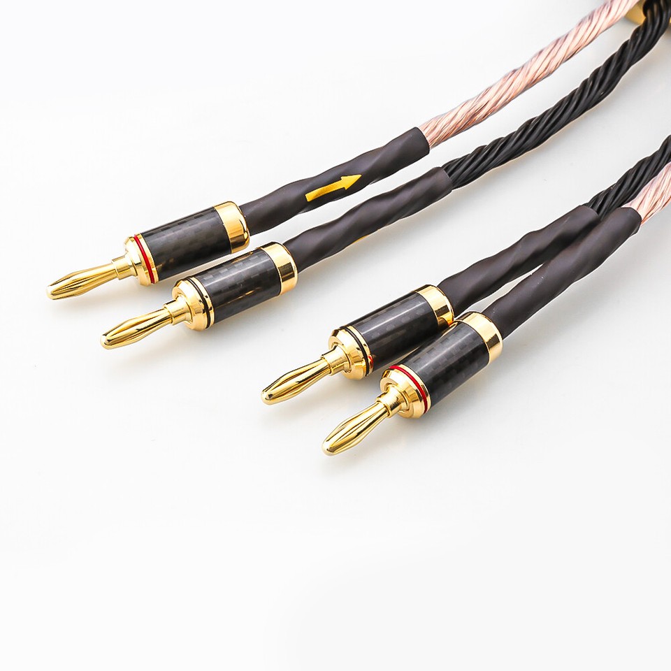 24 strand 7N OCC Bi-wire HIFI Speaker Cable Audio Bi Wiring Cables ...