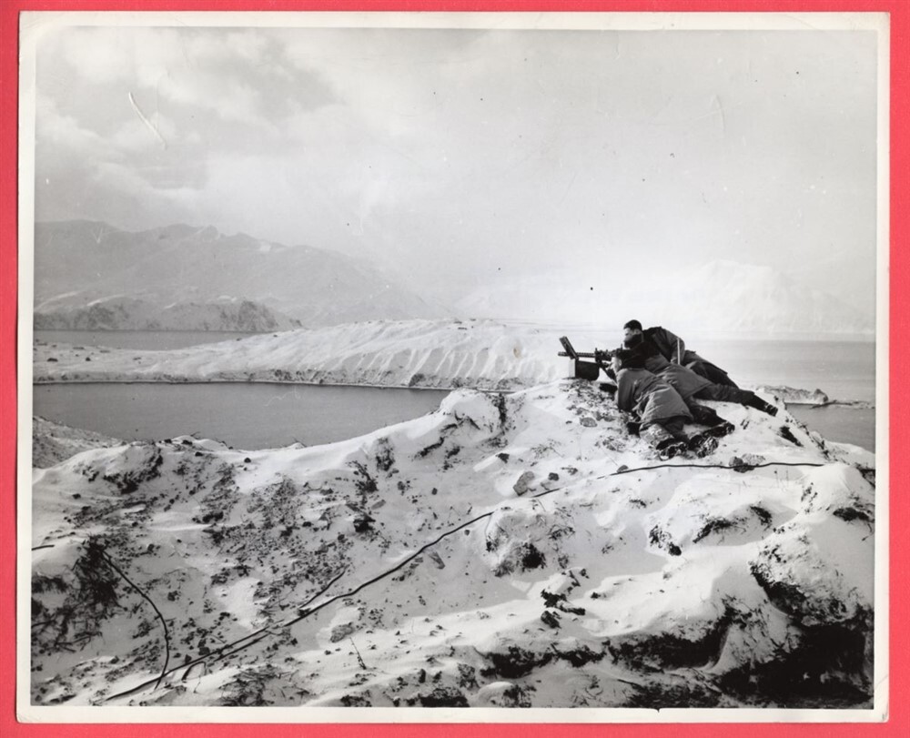 1943 USMC Marine Machine Gun Team in Alaska 8x10 Original News Photo | eBay