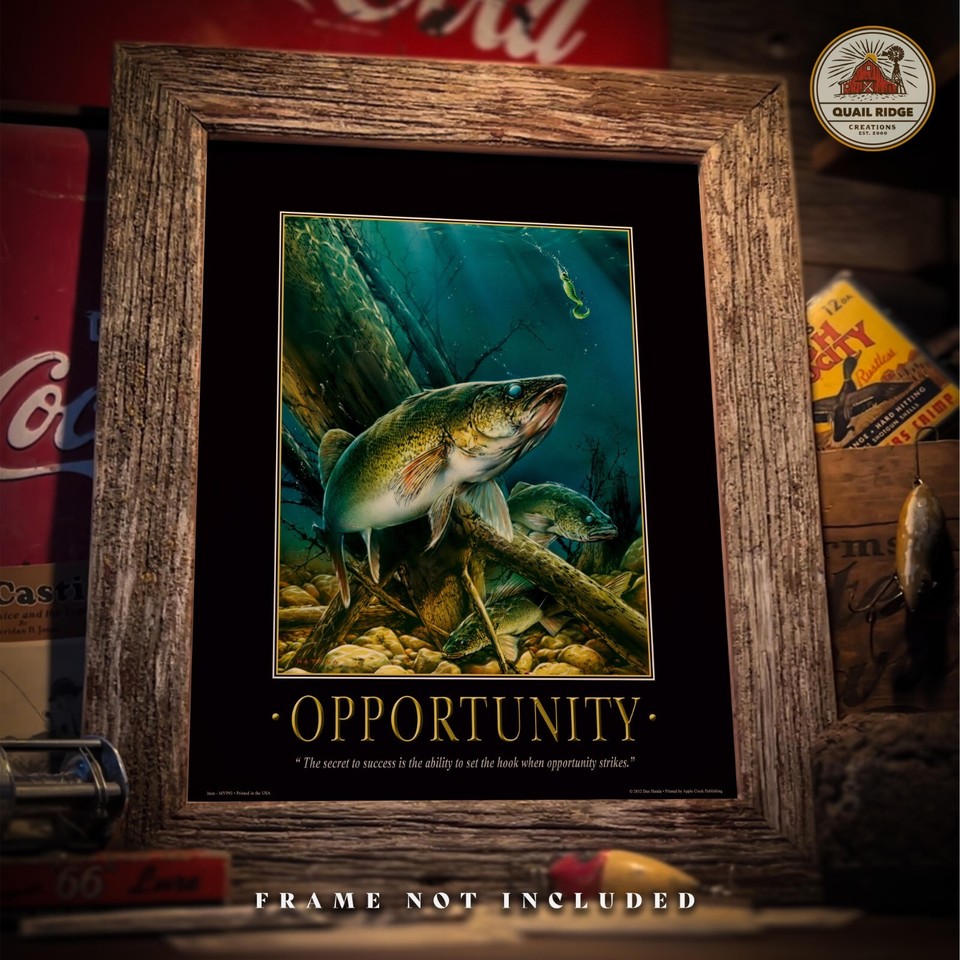 Walleye Fishing Art Print Motivational Poster Vintage Lures Cabin Wall ...