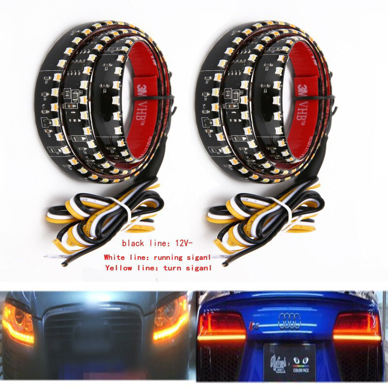 LED Headlight Strip Lights Exterior DRL Flexible Daytime Running Light ...