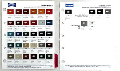 2004 Nissan Standox Color Paint Chip Chart All Models