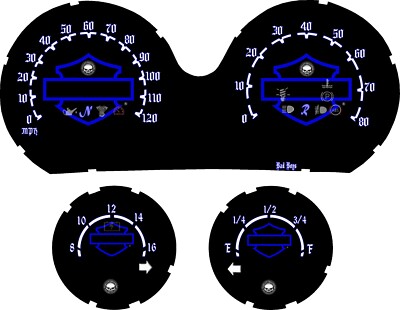 Harley Davidson Custom Speedometer Gauge Fit CVO 2014-2019 Blue | eBay