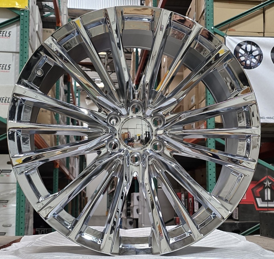 (4)26" Escalade V Style D09 Wheels Chrome Rims Fit Tahoe Sierra Yukon ...