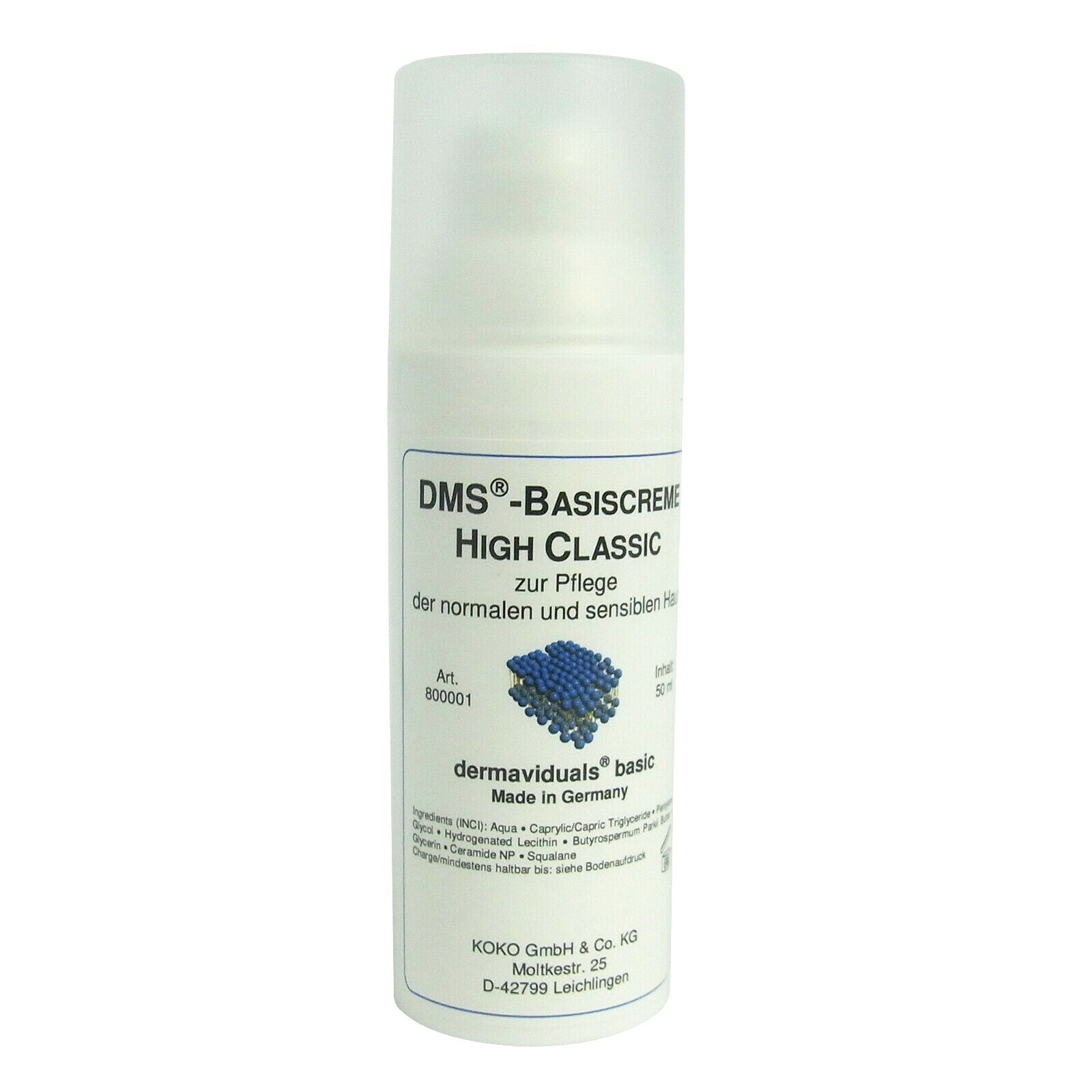 Dermaviduals DMS base cream High Classic 50ml, Hypoallergenic ...