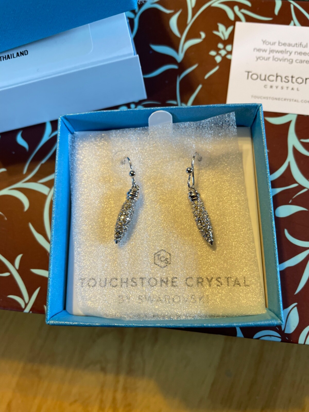 Touchstone Crystals by Swarovski Spiked Crystal Earrings Rhodium ...