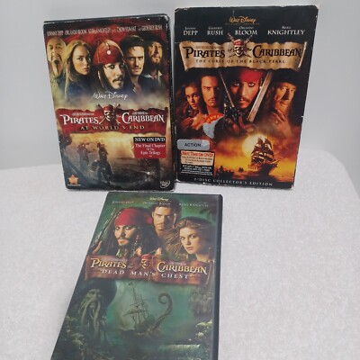 Pirates of the Caribbean DVDs Lot of 3 World's End Dead Man's Chest ...