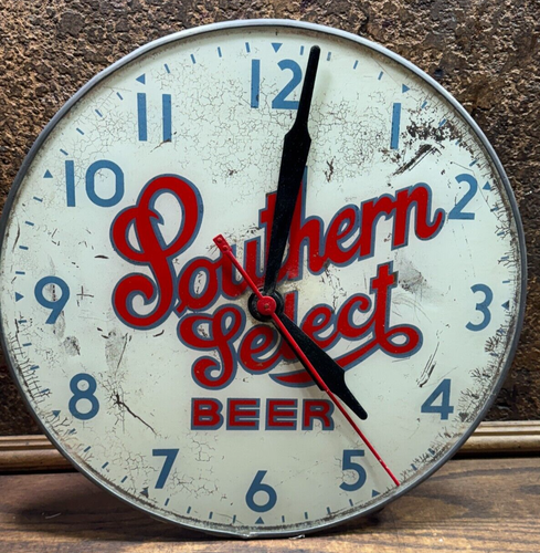 RARE Vintage SOUTHERN SELECT BEER Advertising CLOCK ~ For parts or ...