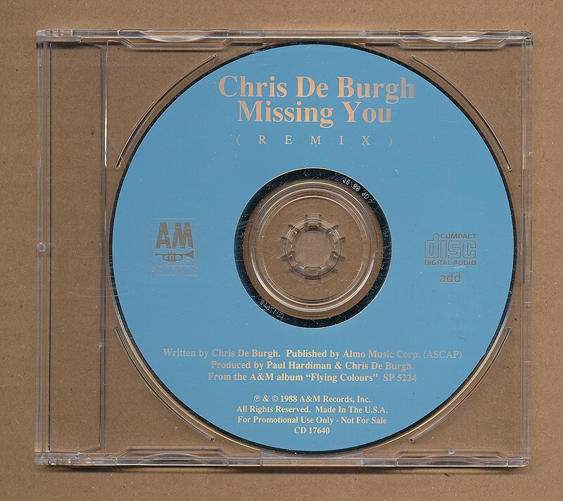 Chris De Burgh - Missing You [Remix] RARE promo radio only CD single ...
