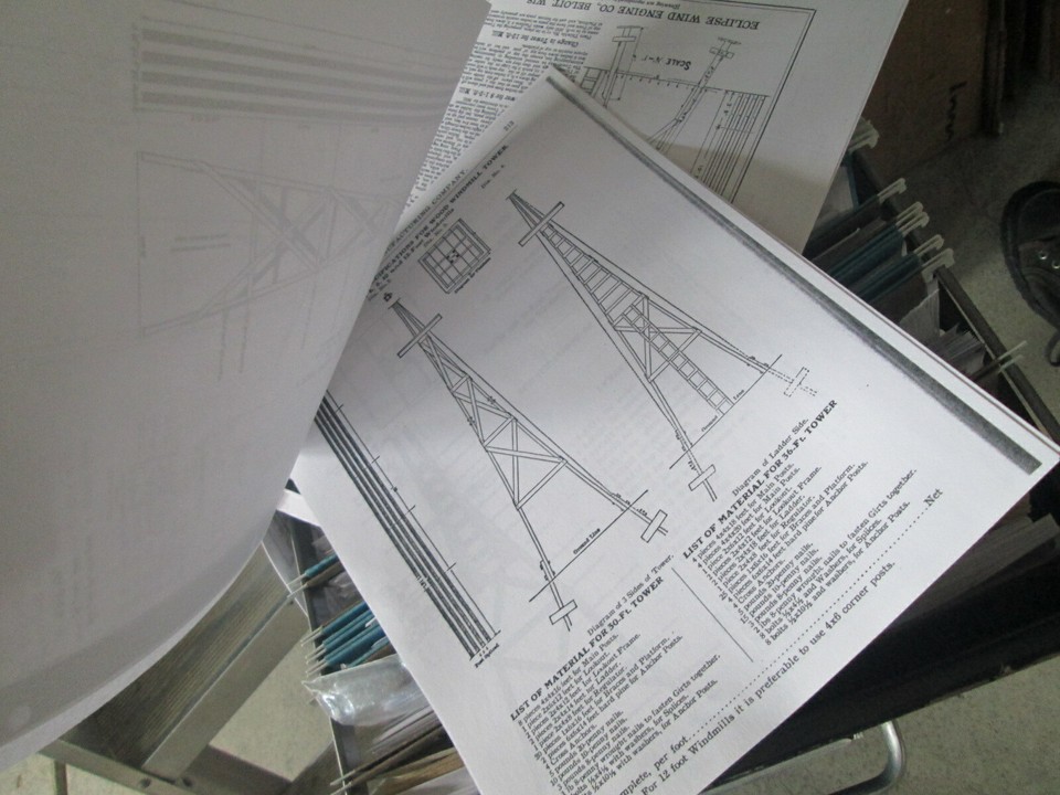 8ft A702 Aermotor Windmill w/ Plans For Building a Wood Tower 20ft to ...