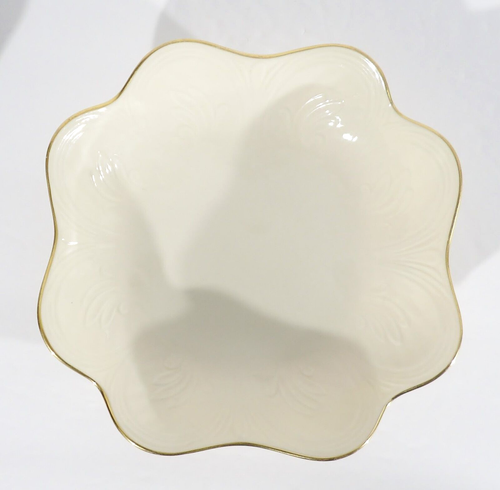 Lenox China Saybrooke Scalloped Serving Candy Bowl 24K Gold Trim 7.75 ...
