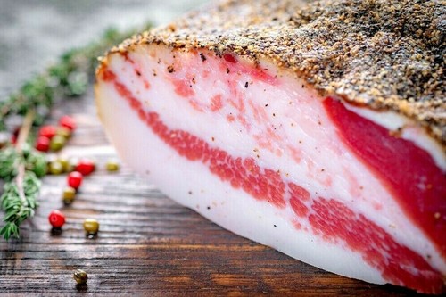 GUANCIALE di MAIALE STAGIONATO al PEPE Umbro Umbria GOTA BARBOZZO ...