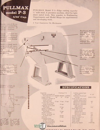 Pullmax P2 and P3, Plate Worker, Instructions Parts and Projects Manual ...