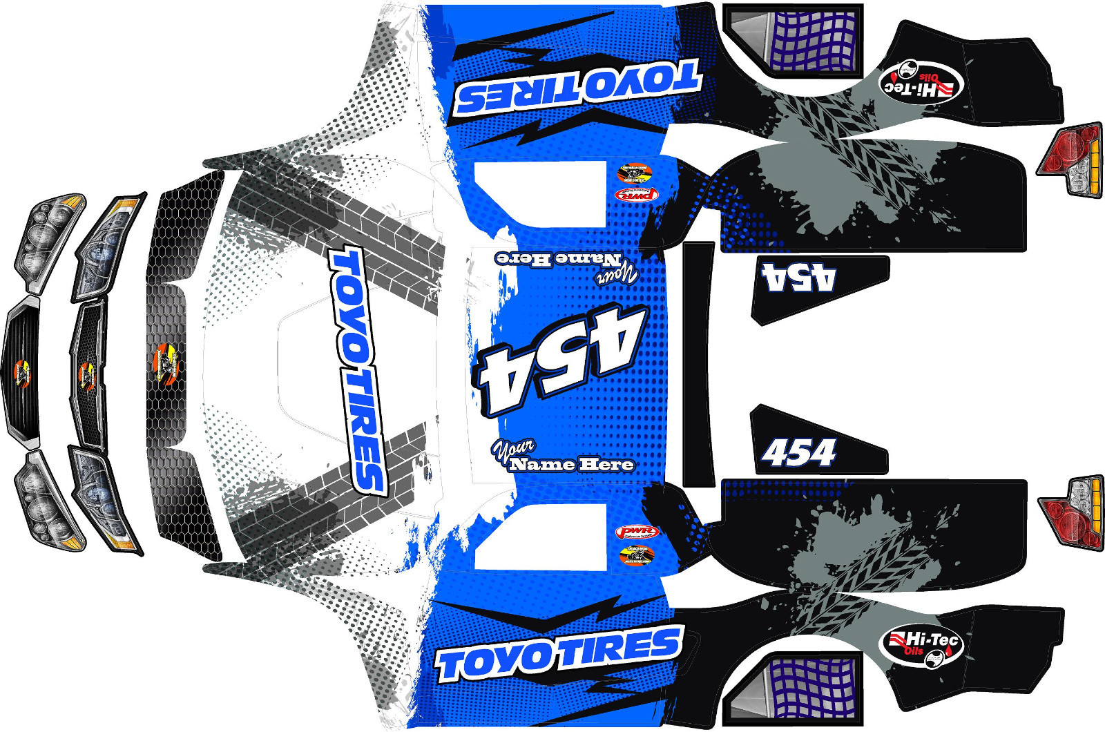 Losi 5ive T 2.0 5t HPI hoonage rovan wrap decals stickers rc wrap bgttv ...