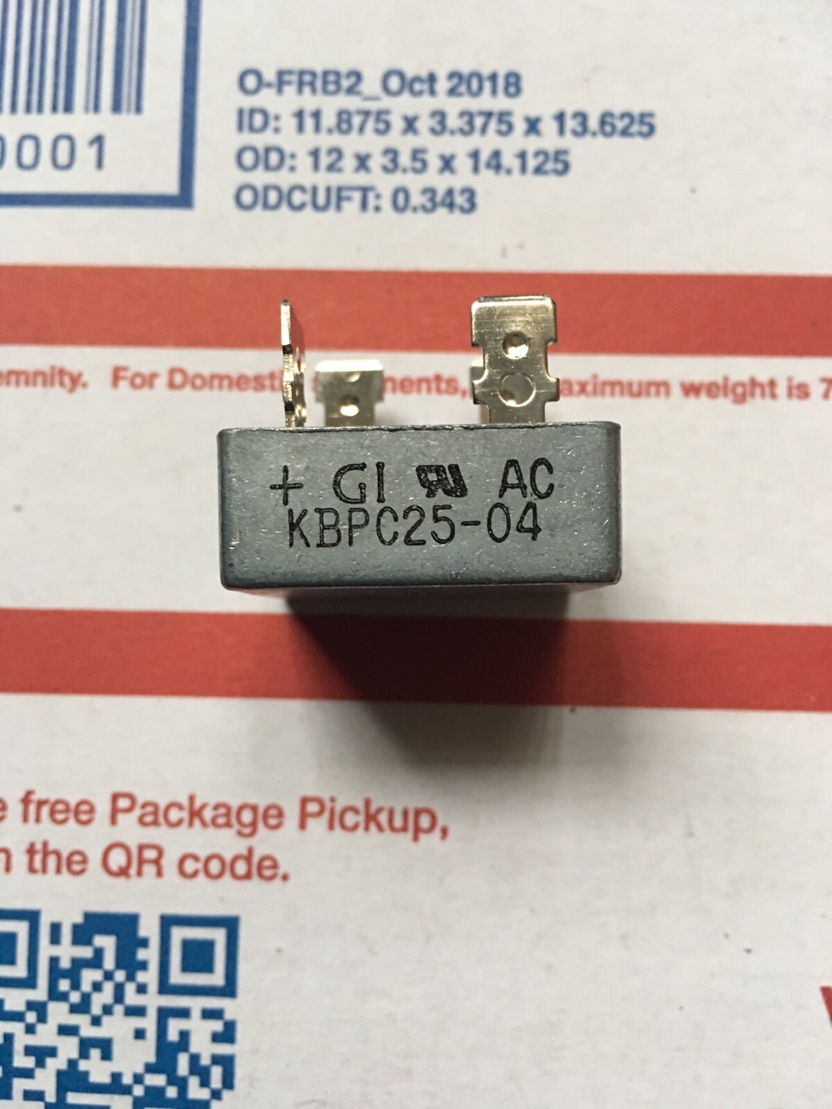 GI KBPC25-04 Bridge Rectifier Used With Warranty Fast Free Shipping | eBay