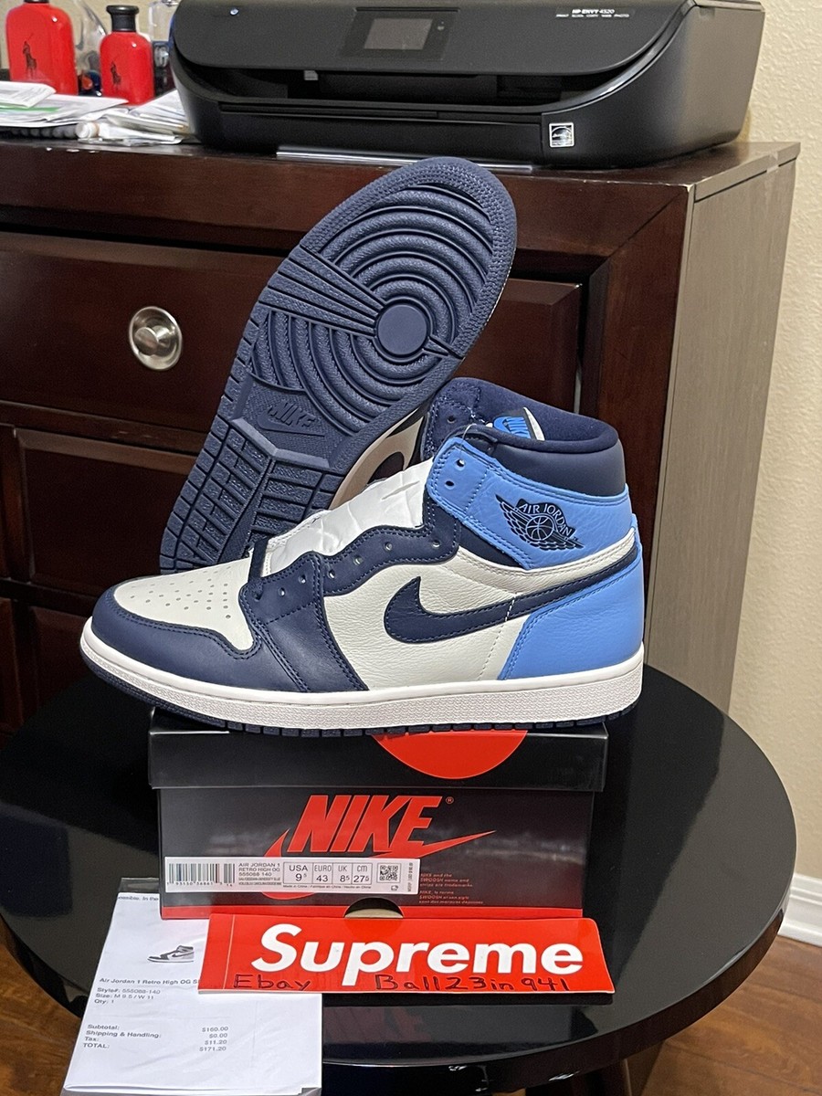 DS Brand New Nike Air Jordan 1 Retro High Obsidian UNC Sz DS Brand New Nike Air Jordan 1 Retro High Obsidian UNC Sz