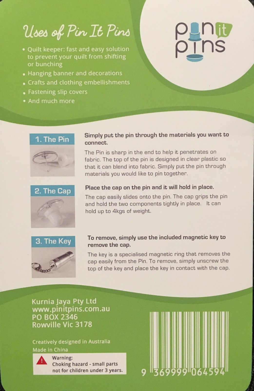 Pin It Pins Quilt Keeper- Magnetic clips for your quilt cover + Refill ...