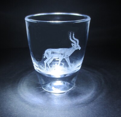 LOWEST PRICE! VNTG ONE (1) "IMPALA" HAND ETCHED CRYSTAL SHOT GLASS ...