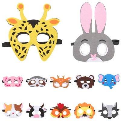 12pcs Felt Animal Masks Animal Cosplay Masks Funny Masquerade Face ...
