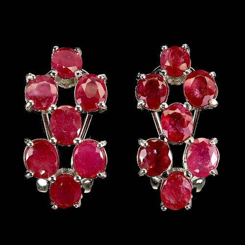 925 Sterling Silver Earrings Oval Ruby 5x4mm Natural Gemstone Jewelry | eBay