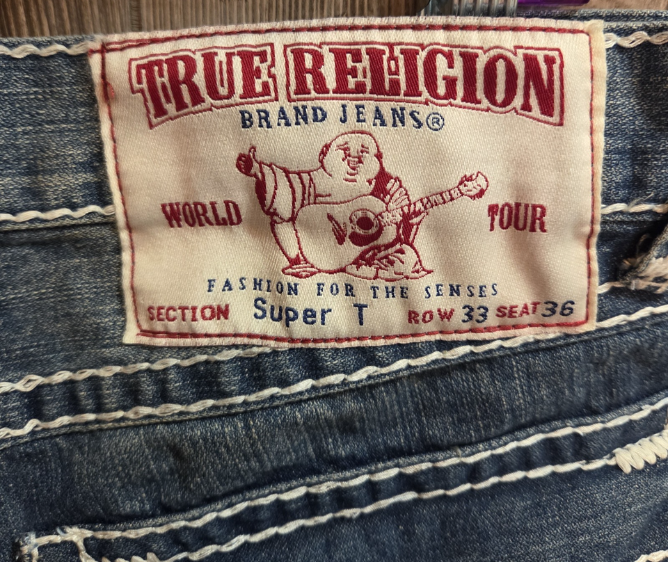 True Religion Denim Jeans Super T Men Size 36 (36x28) Distressed ...