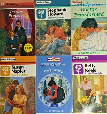 6 x Mills & Boon Romance Novels Love Stories 1990s Erotic Book Bulk Lot ...