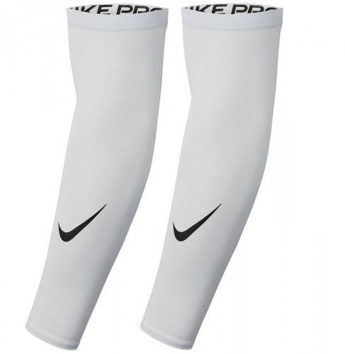 NIKE DriFit PRO 3.0 ARM SLEEVES WHITE Blk Shivers Pair x 2 Large XL ...