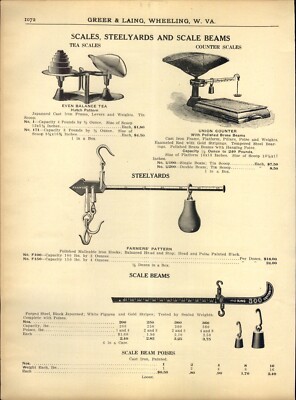 1914 PAPER AD Farmers' Pattern Steelyard Scale Beam Balance Fairbanks ...