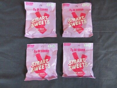 (4) Count Lot Of Smart Sweets Red Twists Berry Punch Flavor 1.8 Oz Each ...