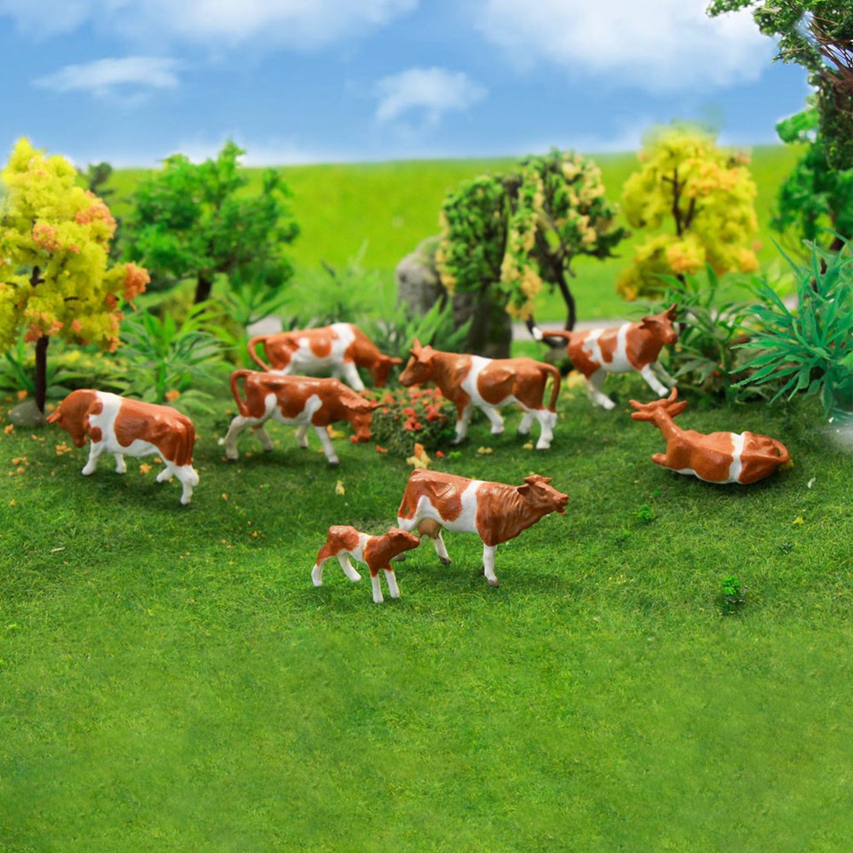 36pcs/72pcs Model Painted 1:87 Farm Animal Cows Figures HO Scale ...