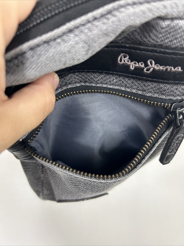 Pepe Jeans London Small Crossbody Bag Gray Polyester Adjustable Strap ...