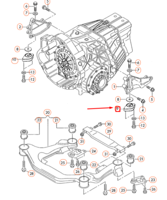 AUDI A8 D3 Gearbox Left Electric Bonded Rubber Bush 4E0399151DE NEW ...